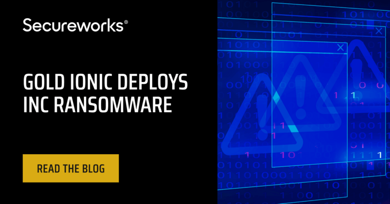 GOLD IONIC Deploys INC Ransomware | Secureworks